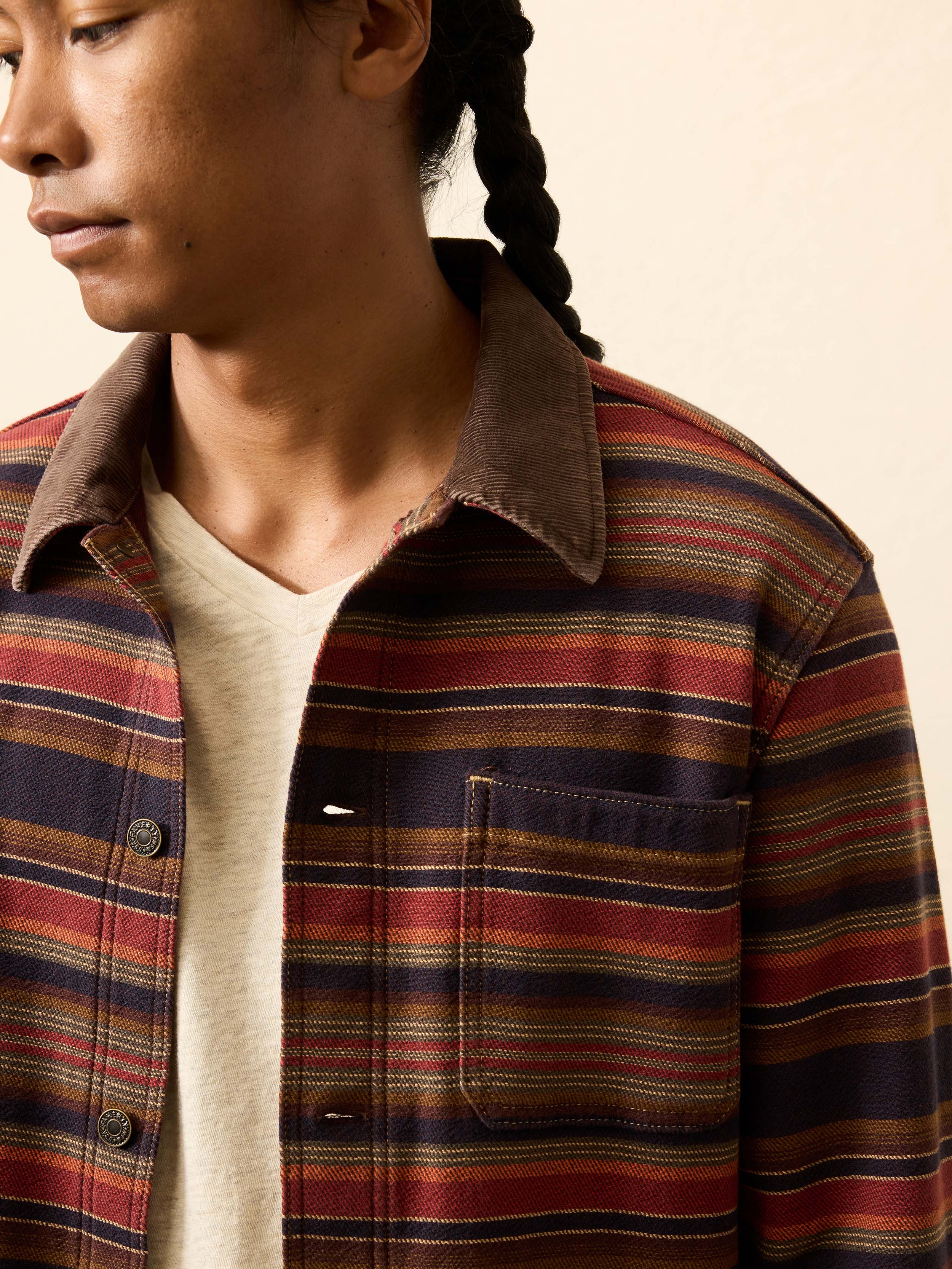 Faherty High Ridge Twill Studio Jacket - Night Time Fire Stripe – John ...
