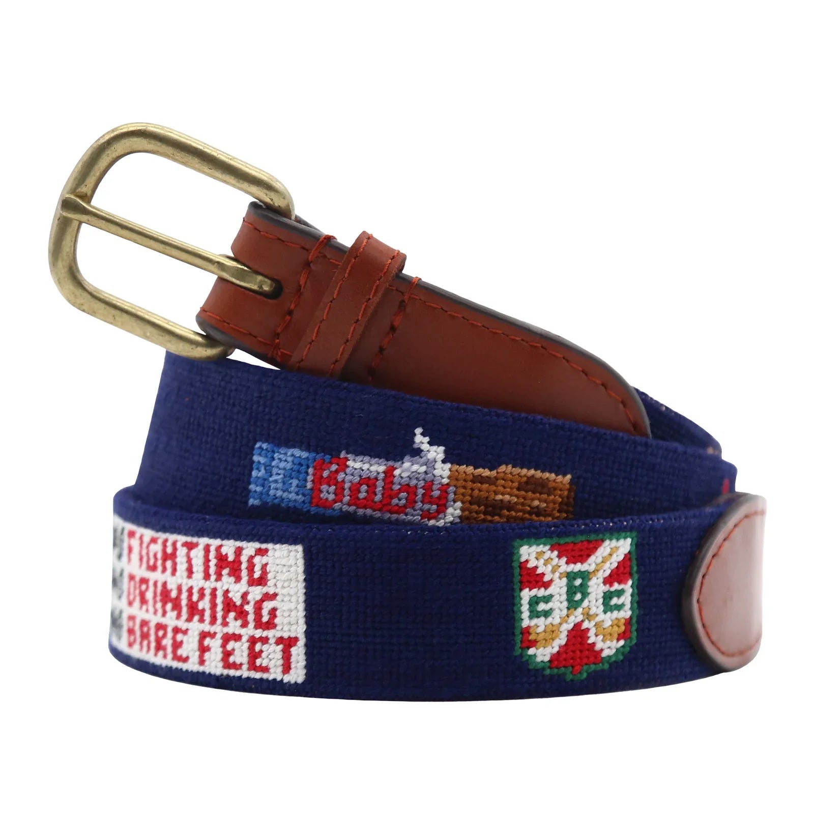 Smathers & Branson Gopher Golf Life Needlepoint Belt - Dark Navy – John ...