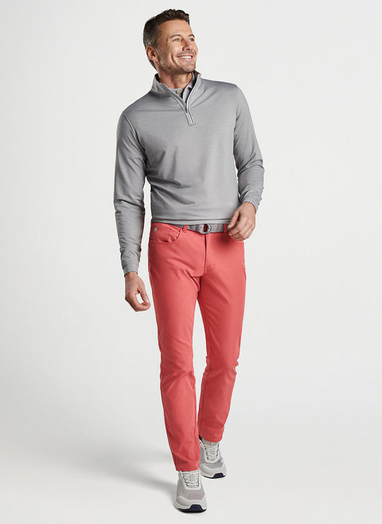 Peter Millar Perth Mélange Performance Quarter-Zip in Gale Grey – John ...