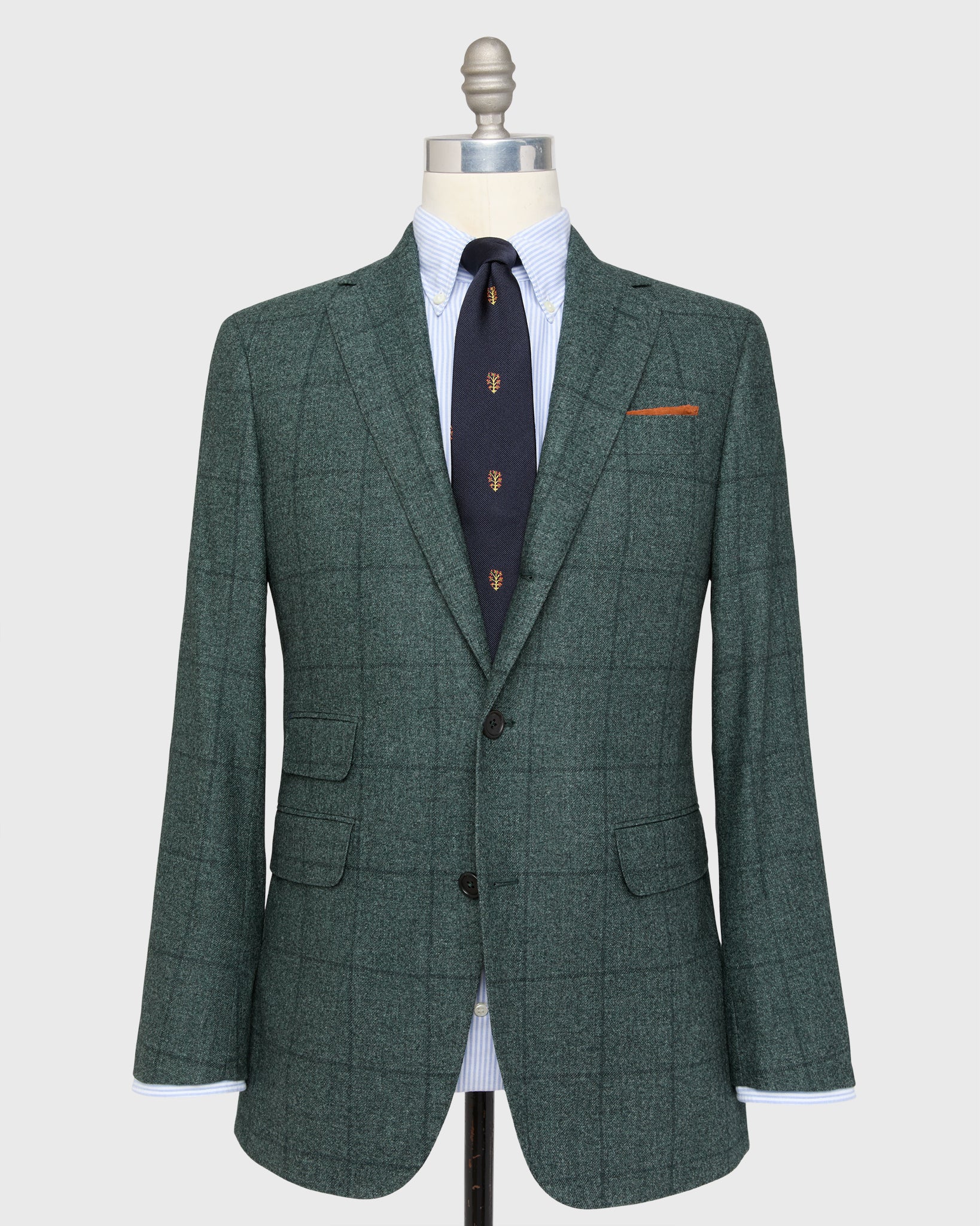 Sid Mashburn Virgil No. 2 Jacket - Spruce Windowpane Brushed Twill ...