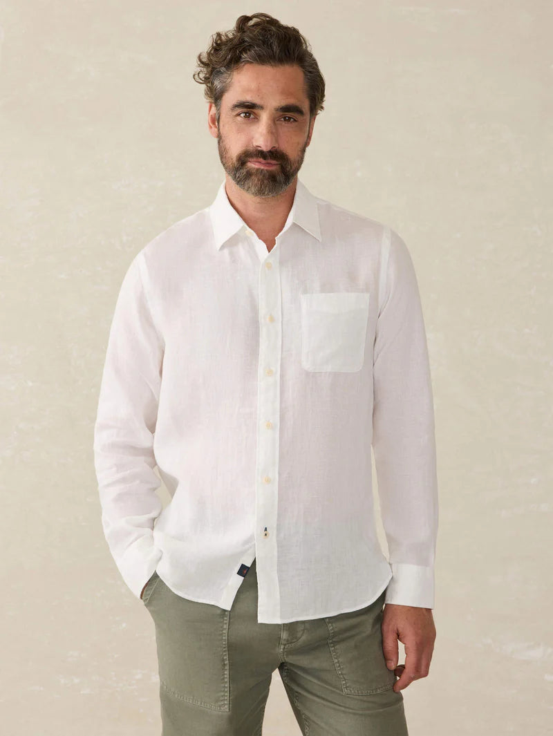 Faherty Laguna Linen Shirt - Light Blue Melange – John Hyatt Clothing